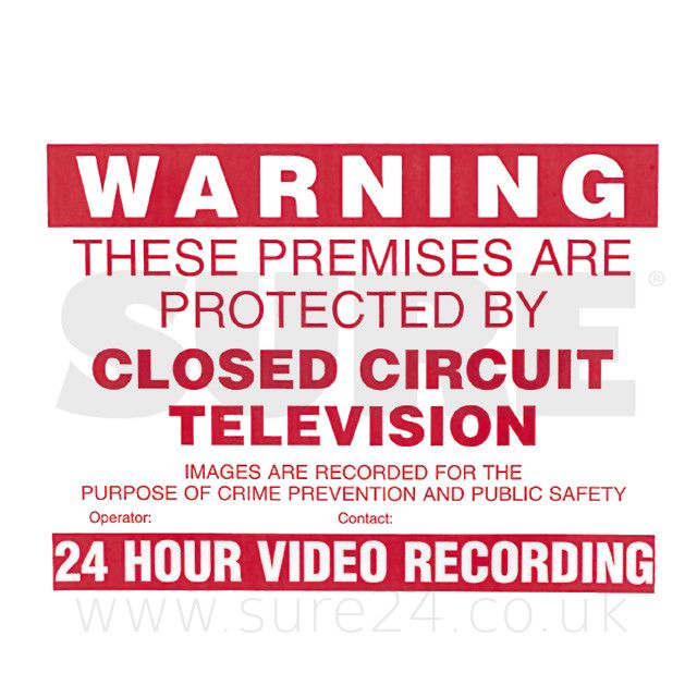 SURE CES External Corrugated CCTV Warning Sign - 600 x 400mm - SURE24